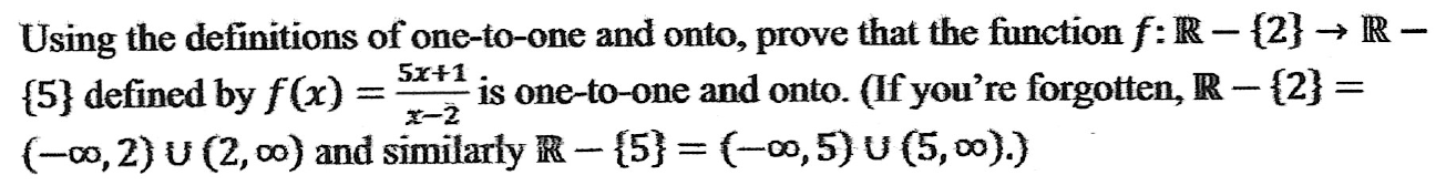 Solved Using the definitions of one-to-one and onto, prove | Chegg.com