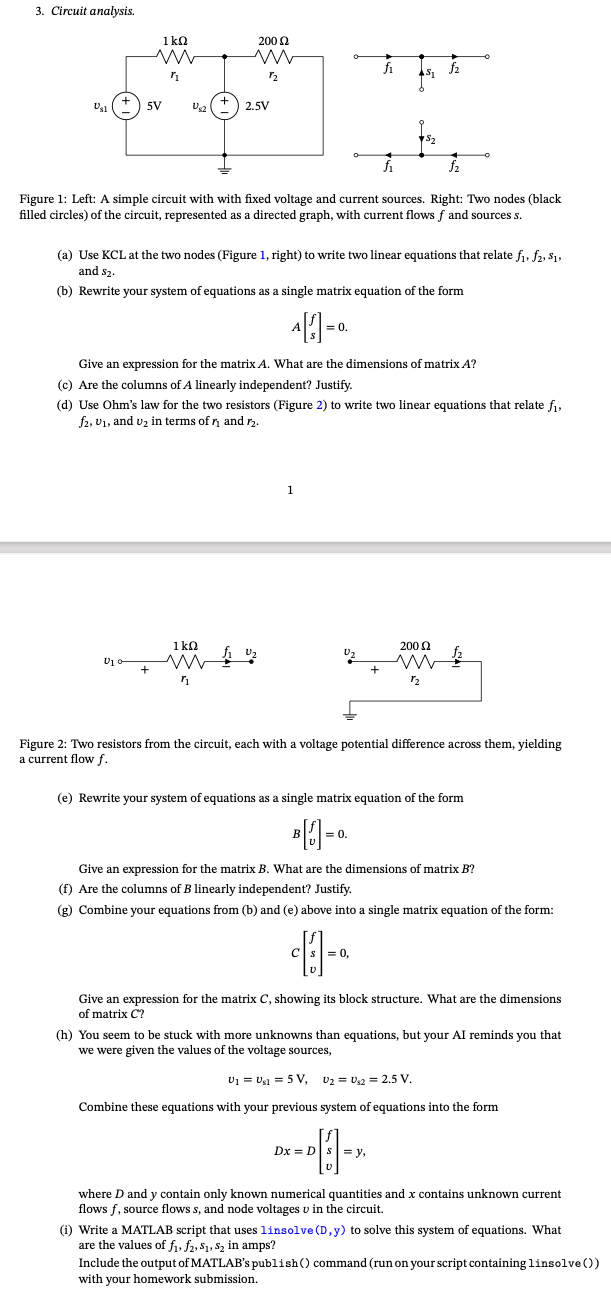 Solved 3. Circuit analysis. Figure 1: Left: A simple circuit | Chegg.com