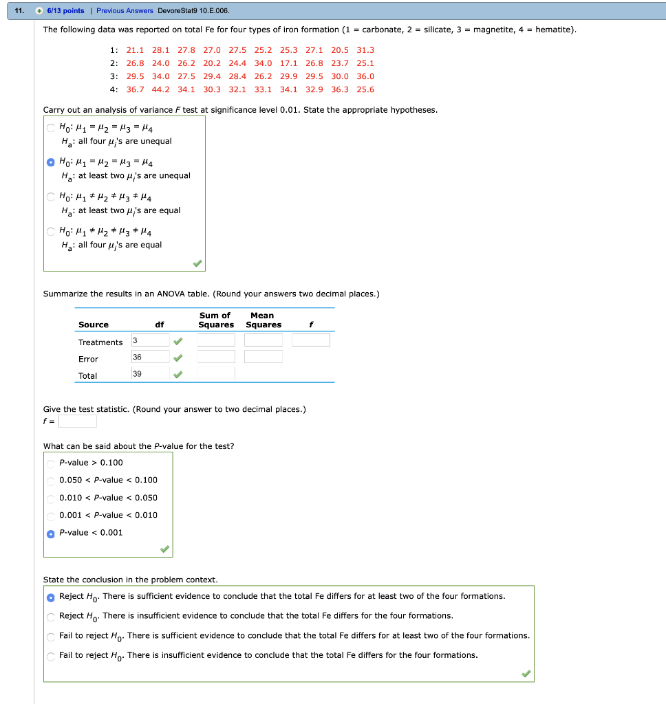 Solved | Previous Answers DevoreStat9 10.E.006 O 6/13 points | Chegg.com
