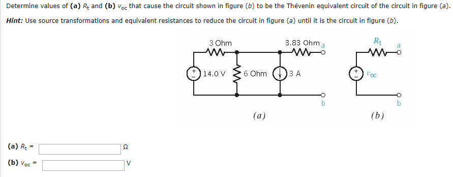 Solved Determine values of (a) Rt and (b) Voc that cause the | Chegg.com