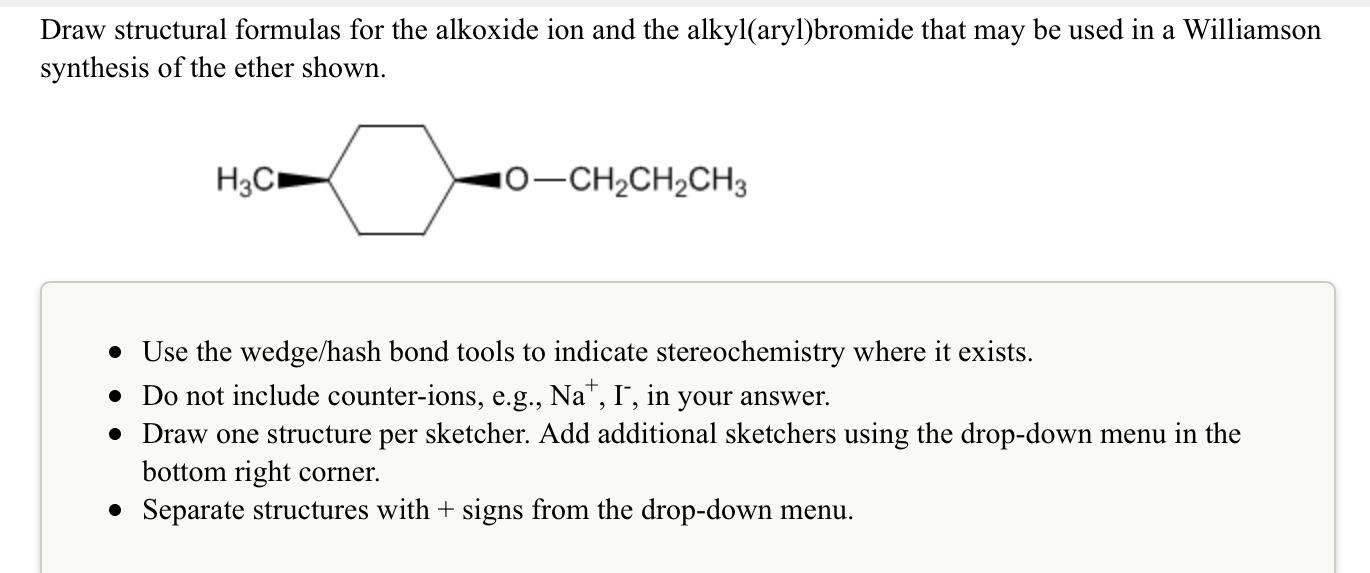 Solved Draw structural formulas for the alkoxide ion and the | Chegg.com