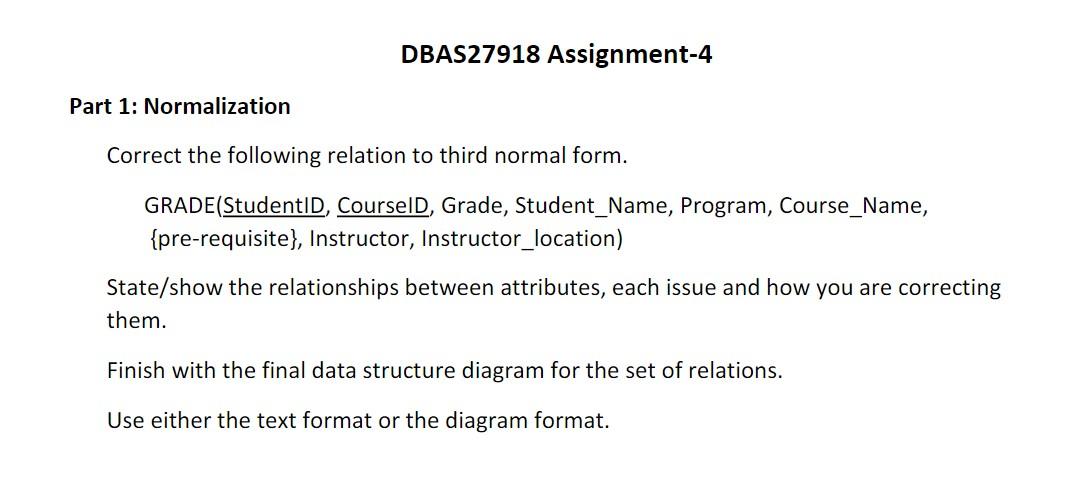 Solved art 1: Normalization Correct the following relation | Chegg.com