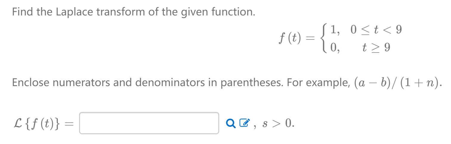 Solved Find the Laplace transform of the given function. | Chegg.com