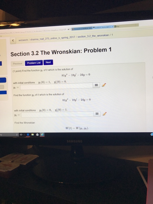 Solved webwork sharma mat 275 online b spring 2017 section | Chegg.com