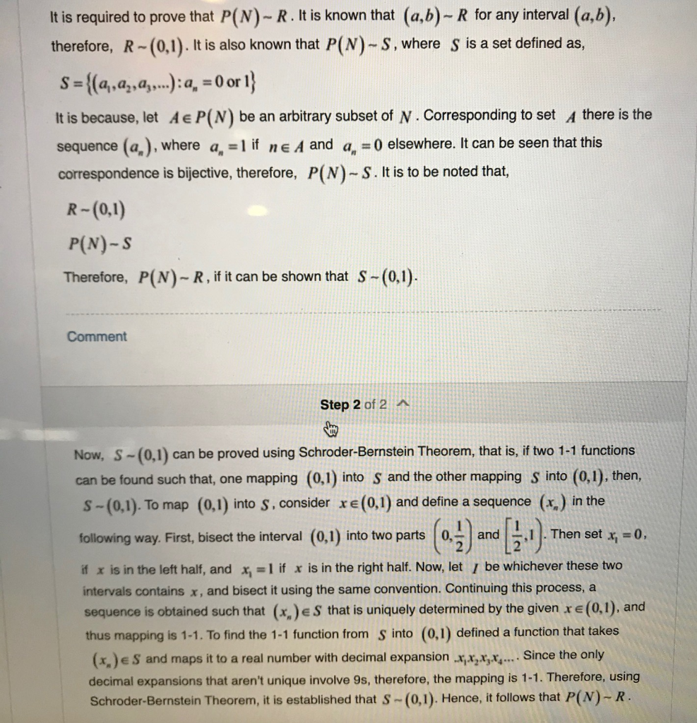 Solved Problem: Prove that if a set S is infinite then | Chegg.com