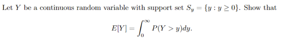 Solved Let Y be a continuous random variable with support | Chegg.com