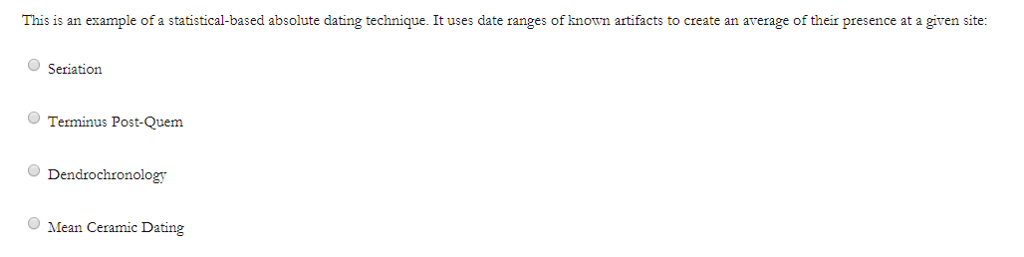 Solved This is an example of a statistical-based absolute | Chegg.com