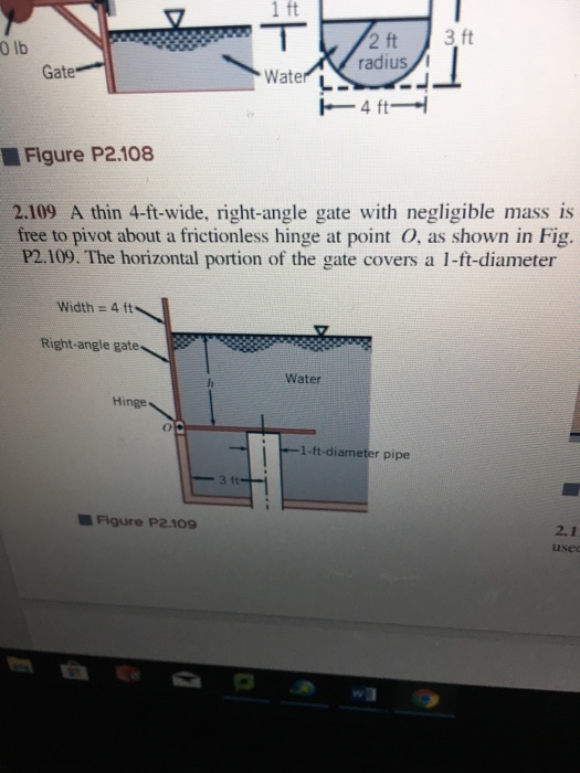 Solved 1 ft 3 ft 2 ft adius 0 lb Gate Water L Figure | Chegg.com
