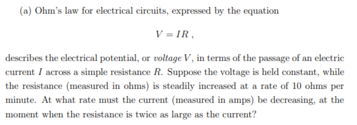 Solved The power law for electrical circuits, expressed by | Chegg.com