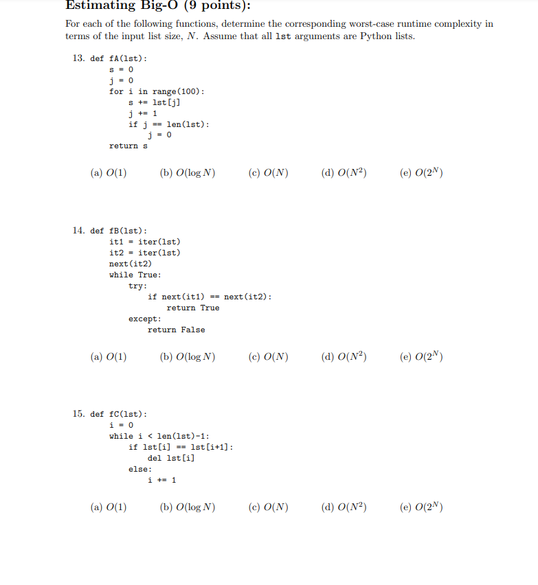 Solved 5. Given that the target of a for loop is an iterable | Chegg.com