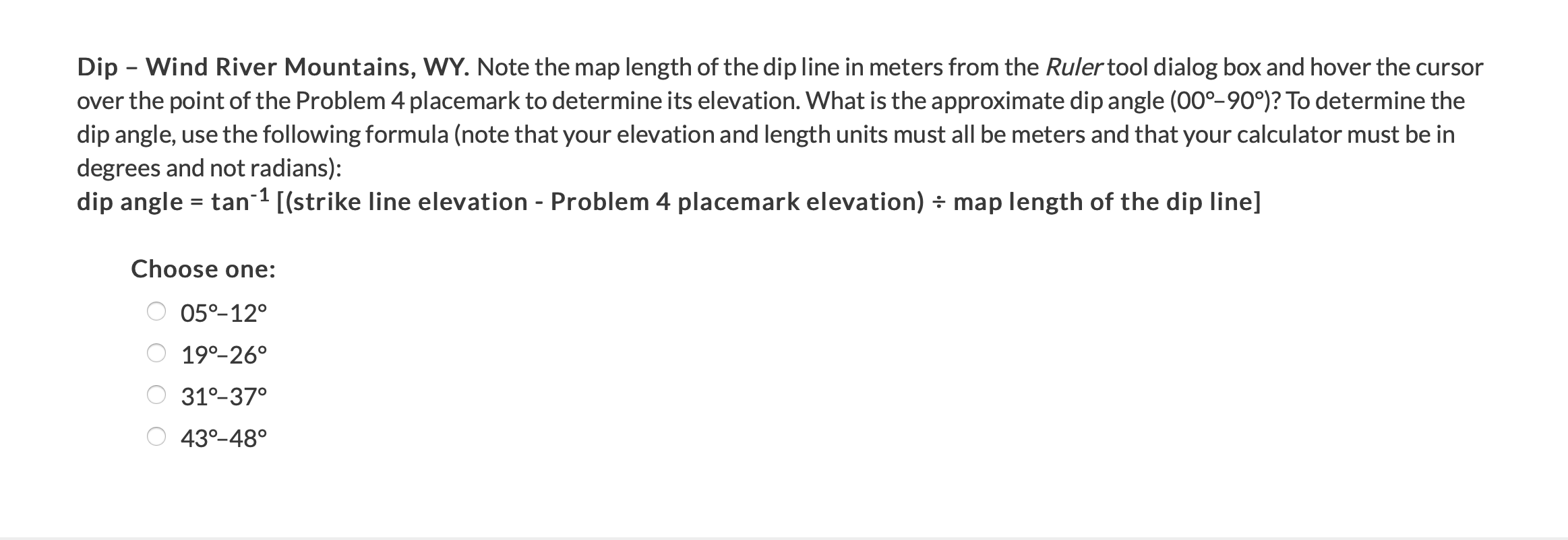 Solved Dip – Wind River Mountains, WY. Note the map length | Chegg.com Solved Dip – Wind River Mountains, WY. Note the map length | Chegg.com
