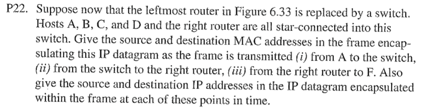 Solved 22. Suppose now that the leftmost router in Figure | Chegg.com