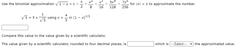 Solved Use the binomial approximation | Chegg.com