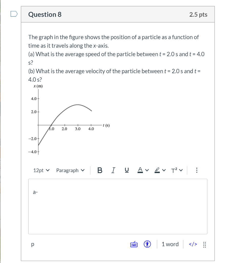 Solved Question 8 2.5 pts The graph in the figure shows the | Chegg.com