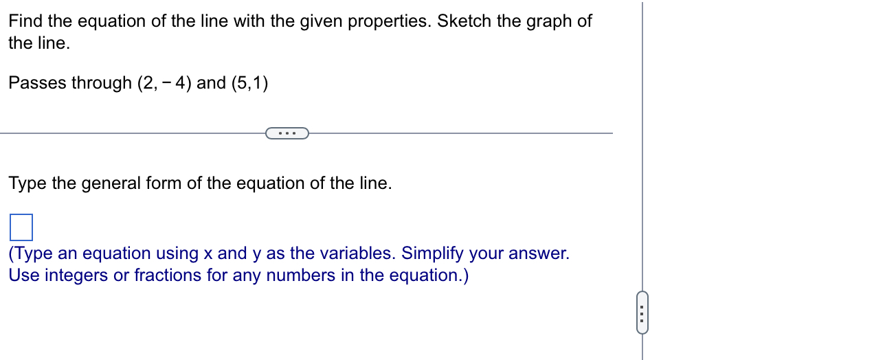 Solved Find the equation of the line with the given | Chegg.com