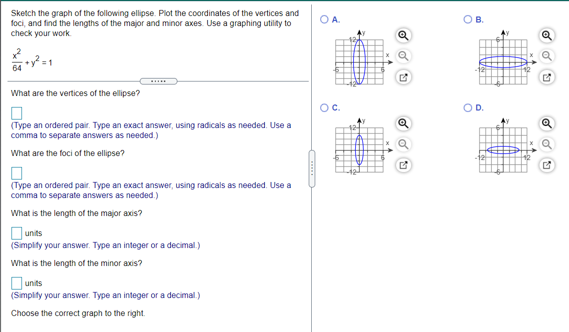 Solved OA Sketch the graph of the following ellipse. Plot | Chegg.com