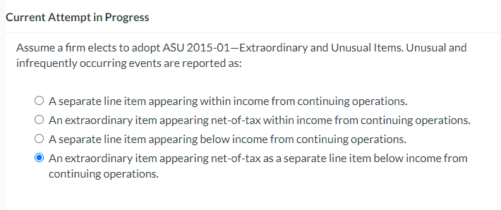 Solved Current Attempt in ProgressAssume a firm elects to | Chegg.com