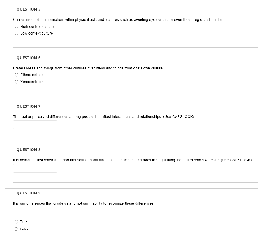 Solved QUESTION 5 Carries most of its information within | Chegg.com