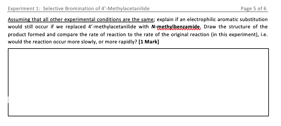 Solved Experiment 1: Selective Bromination of | Chegg.com