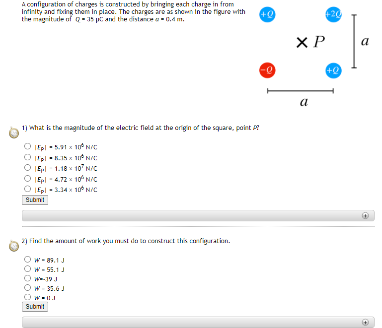 Solved A configuration of charges is constructed by bringing | Chegg.com
