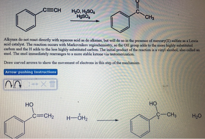 Solved HgSO4 Alkynes do not react directly with aqueous acid | Chegg.com
