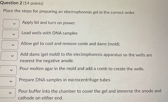Solved Question 2 (14 points) Place the steps for preparing | Chegg.com Solved Question 2 (14 points) Place the steps for preparing | Chegg.com