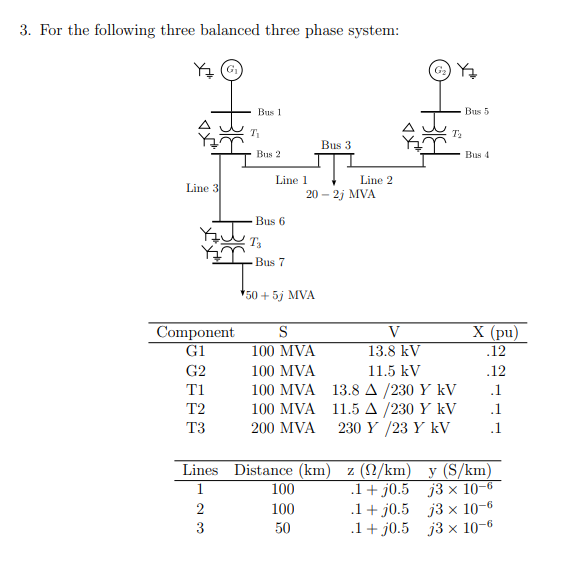 3. For the following three balanced three phase | Chegg.com