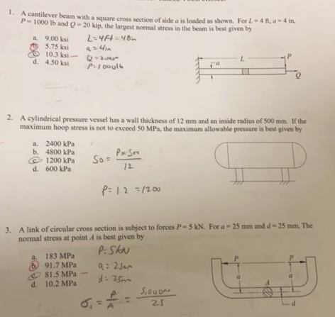 Solved 1. A cantilever beam with a square cross section of | Chegg.com