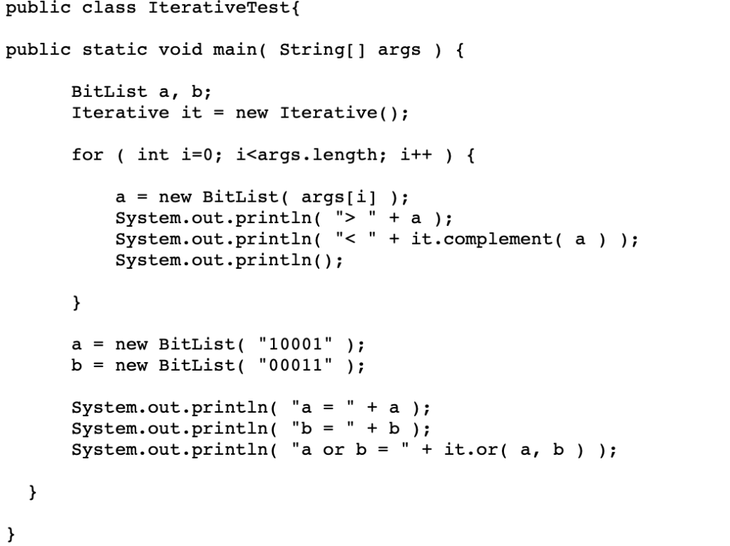 terative Create a class called Iterative. Implement | Chegg.com