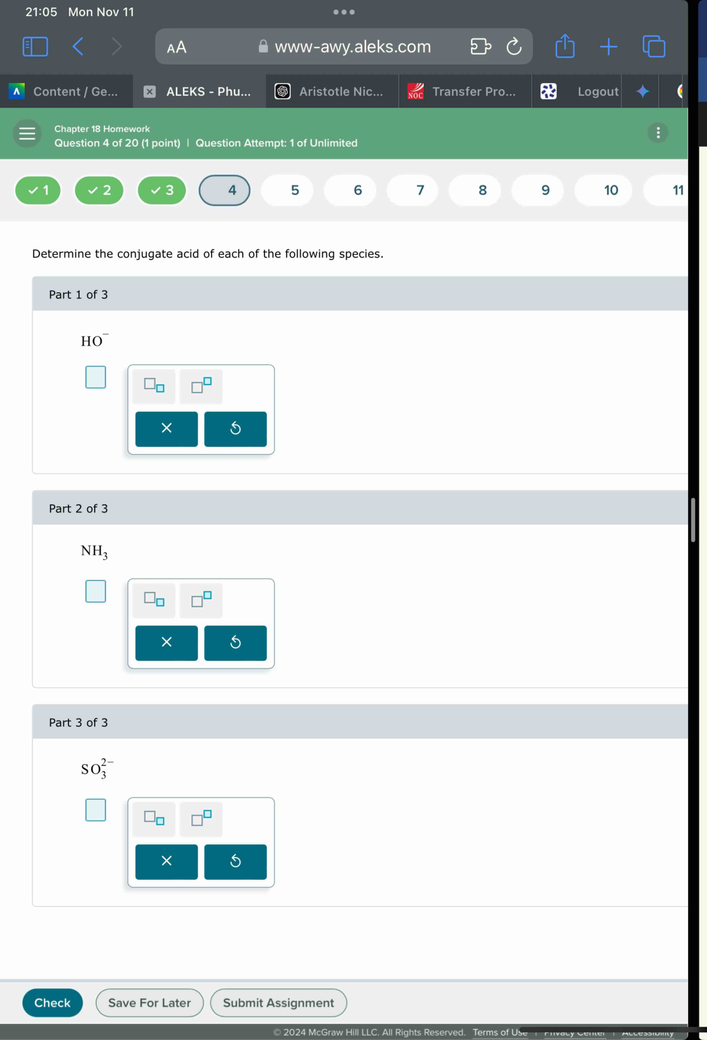 Solved Determine the conjugate acid of ﻿each of ﻿the | Chegg.com