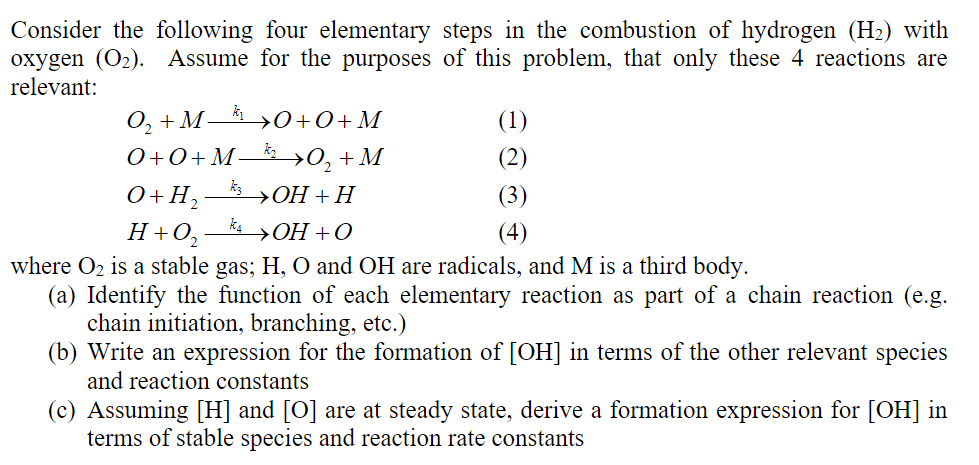 Solved Consider the following four elementary steps in the | Chegg.com