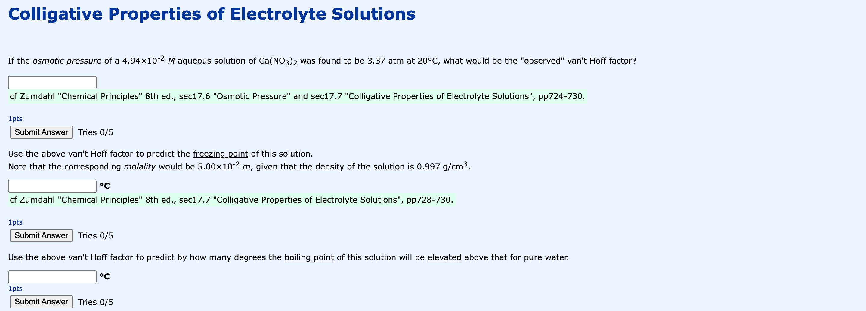 Solved Colligative Properties of Electrolyte Solutions If | Chegg.com