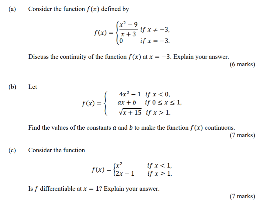 Solved (a) Consider the function f(x) defined by f(x) = x2 - | Chegg.com