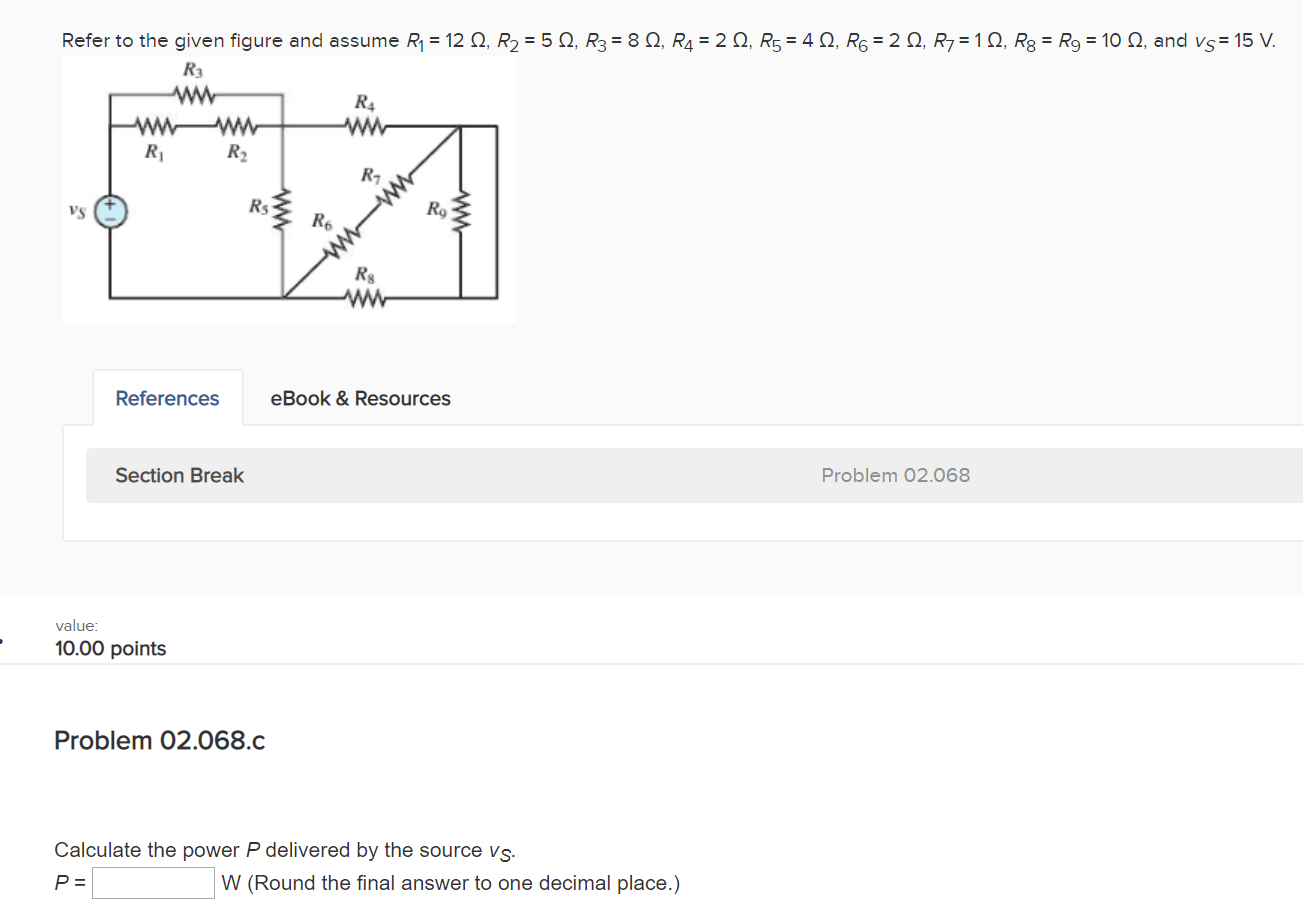 Solved Refer to the given figure and assume R1 = 12 1, R2 = | Chegg.com