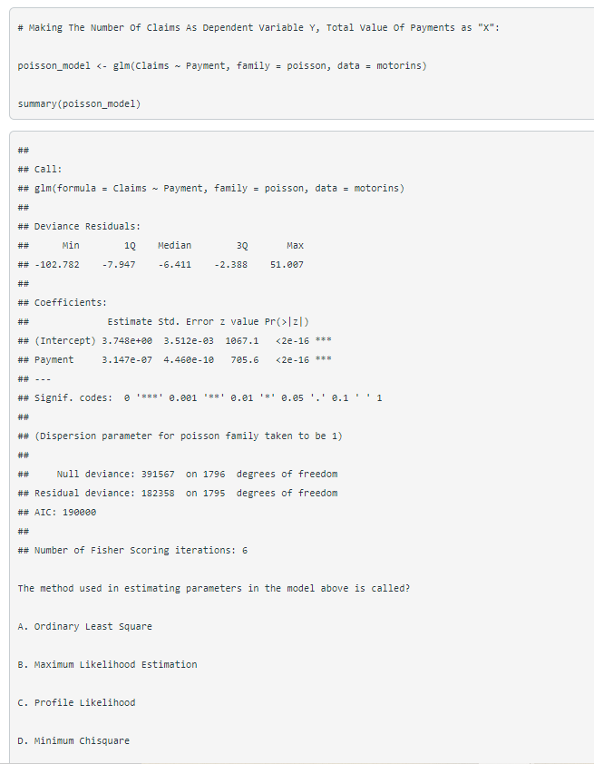 Solved # Making The Number Of Claims As Dependent variable | Chegg.com
