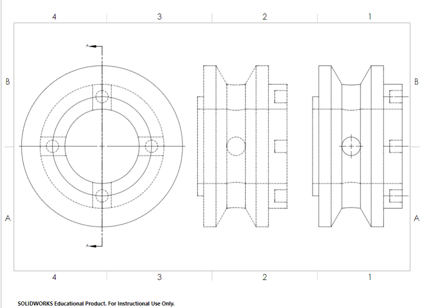 Solved Complete the section views for the following drawing. | Chegg.com