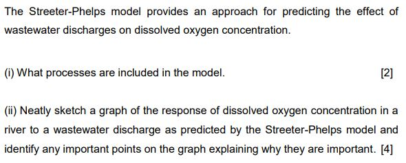 Solved The Streeter-Phelps model provides an approach for | Chegg.com