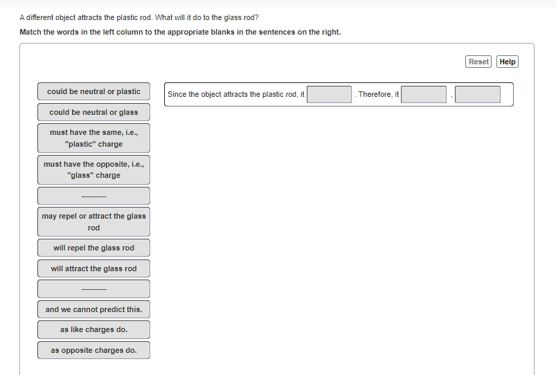 Solved A different object attracts the plastic rod. What | Chegg.com