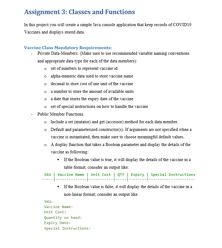 Solved Assignment 3: Classes and Functions n this project | Chegg.com