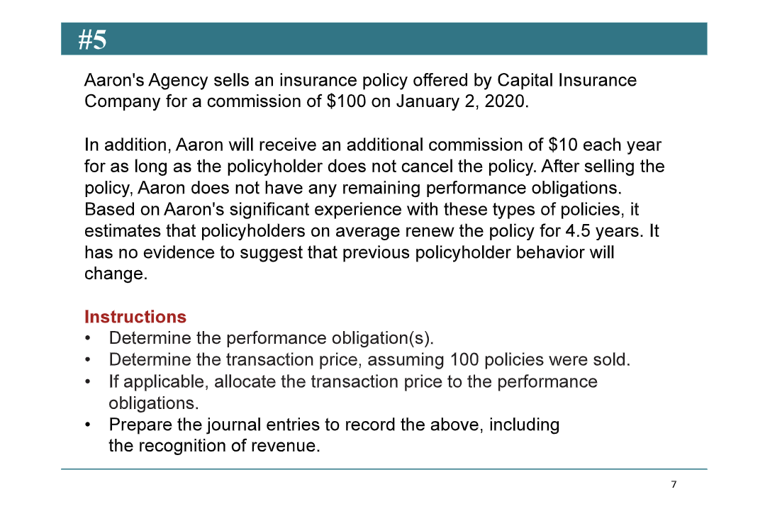 Aaron's Agency sells an insurance policy offered by | Chegg.com