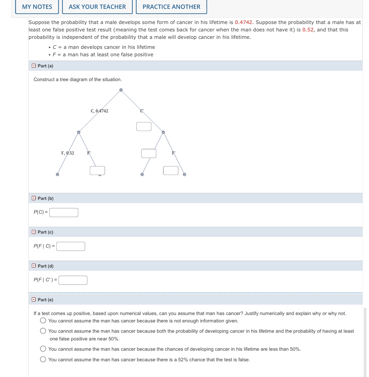 Solved Suppose the probability that a male develops some | Chegg.com Solved Suppose the probability that a male develops some | Chegg.com