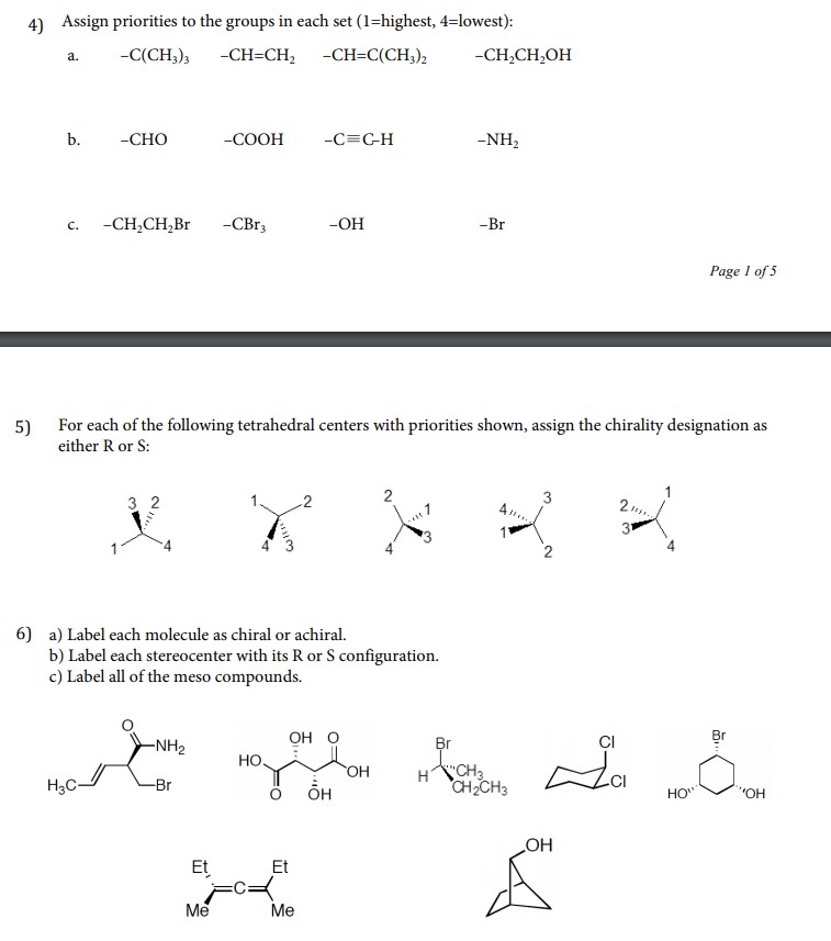 Solved Hello just double checking my ochem study guide, | Chegg.com