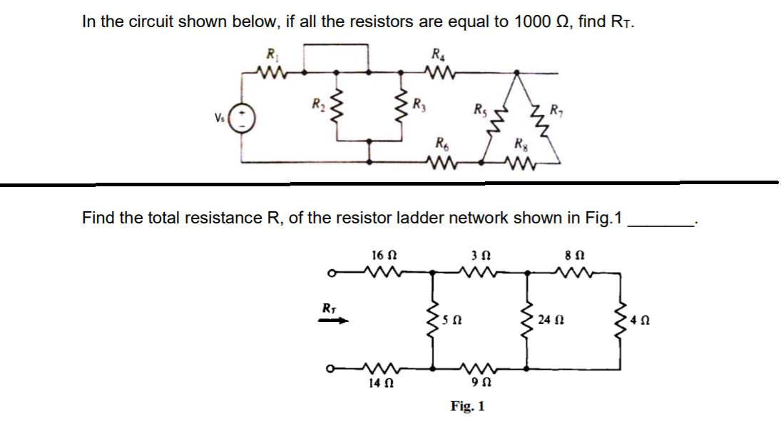 Solved In the circuit shown below, if all the resistors are | Chegg.com