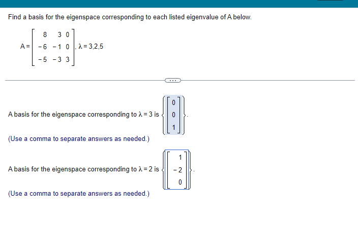 Solved Find a basis for the eigenspace corresponding to each | Chegg.com