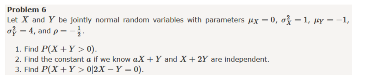 Solved Problem 6 Let X and Y be jointly normal random | Chegg.com