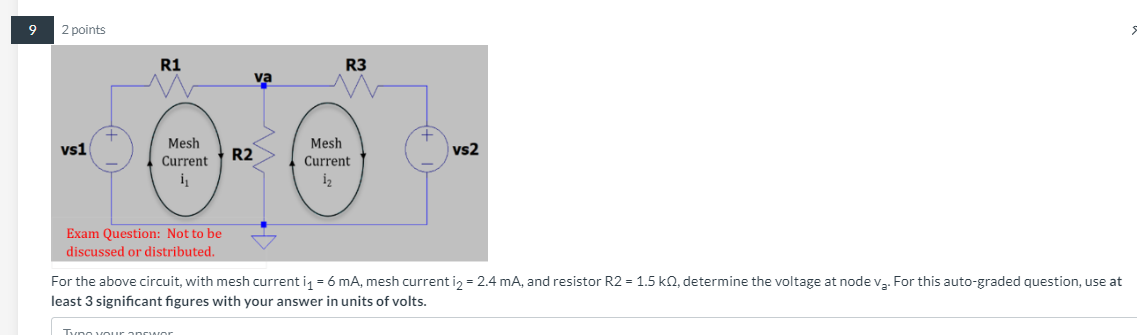 Solved For the above circuit, with mesh current i1=6 mA, | Chegg.com