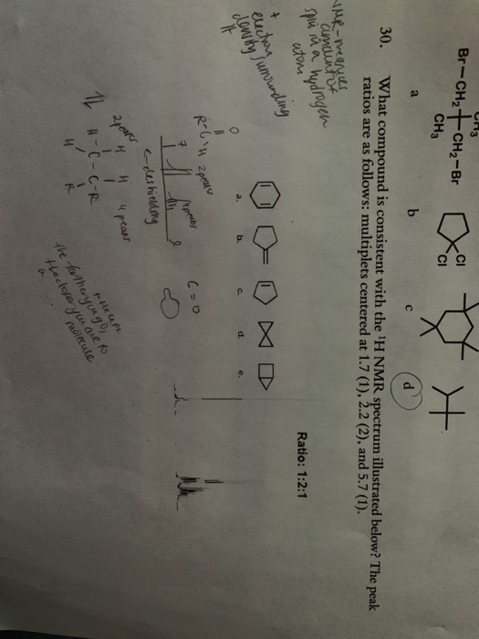 Solved Br-CH2+ CH2-Br 30. What compound is consistent with | Chegg.com
