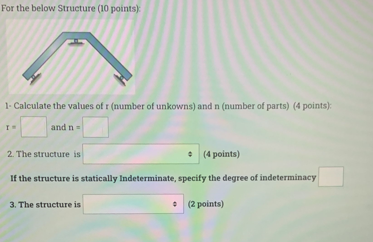 Solved For the below Structure (10 points): 1- Calculate the | Chegg.com