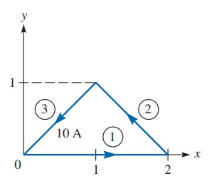 Solved Find at (0,0,5) due to side 3 of the triangular loop | Chegg.com