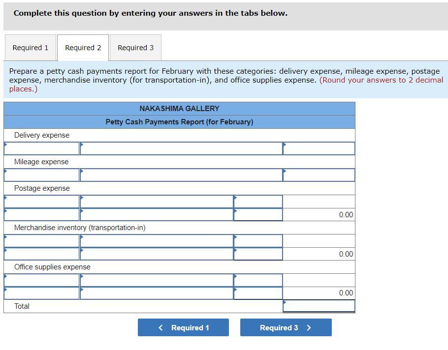 Solved Problem 8-3A (Algo) Establishing, reimbursing, and | Chegg.com